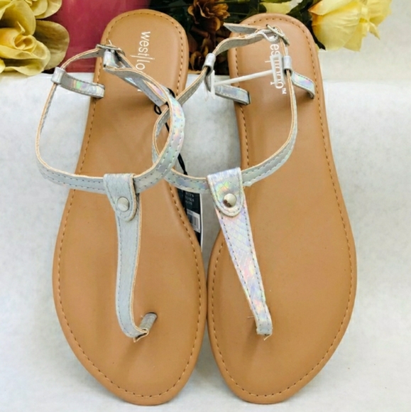 west loop | Shoes | West Loop Iridescent Thong Sandals Flats | Poshmark